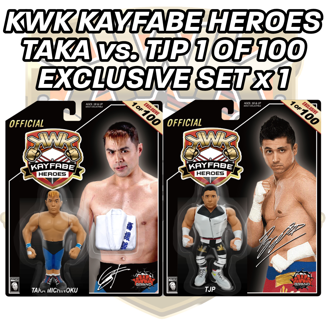 PRE-ORDER KWK Kayfabe Heroes Taka Michinoku vs. TJP 1 OF 100 EXCLUSIVE
