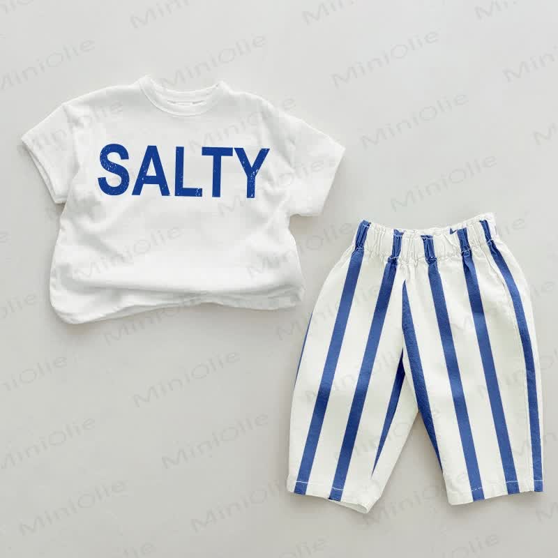 SALTY Baby Blue Vertical Striped 2-piece Set – MiniOlie-AU