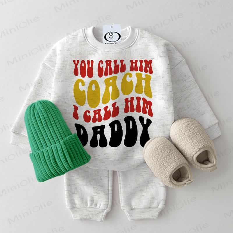 YOU CALL HIM COACH I CALL HIM DADDY Baby 2-piece Light Grey Set ...