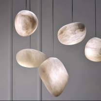 Shine Alabaster Natural Stone Pendant, Creative Pendant Light ...