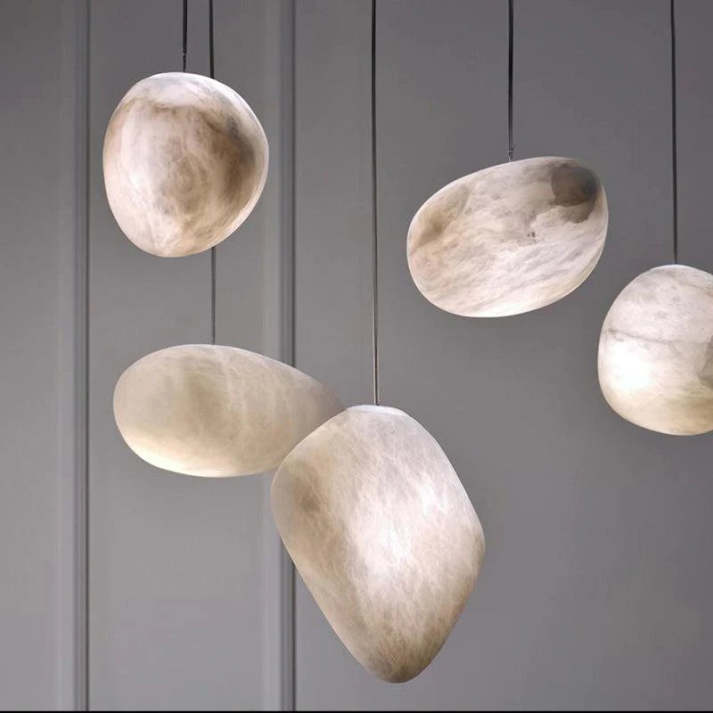 Shine Alabaster Natural Stone Pendant, Creative Pendant Light ...