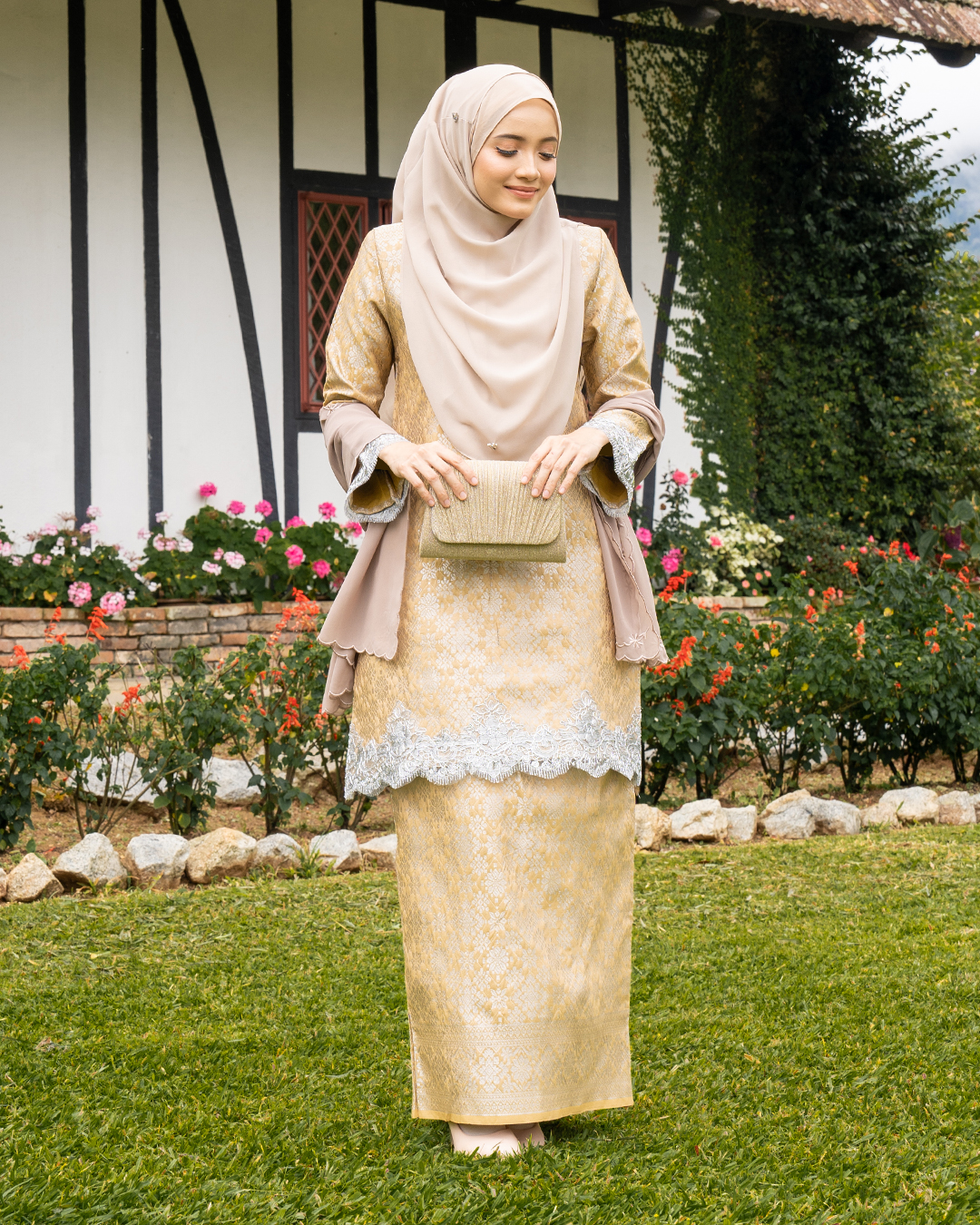 Baju Kurung Moden Lace Songket Ramadhani - Canary – MCC Lifestyle