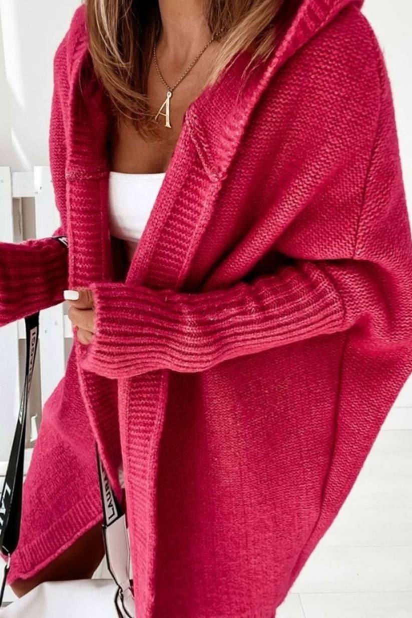 Solid Open Front Hoodie Cardigan – arolora