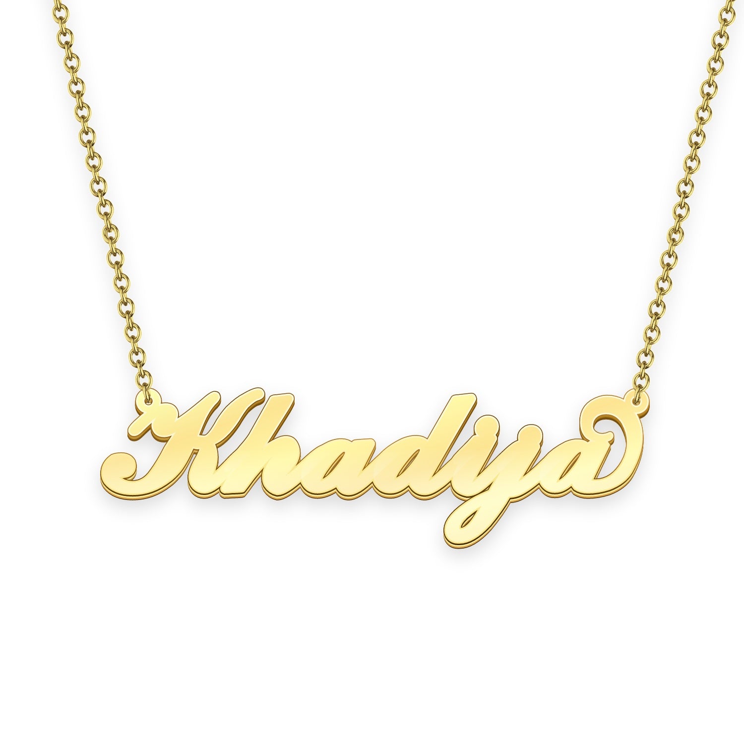 Khadija Name Necklace Gold Custom Necklace Personalized Gifts for Her