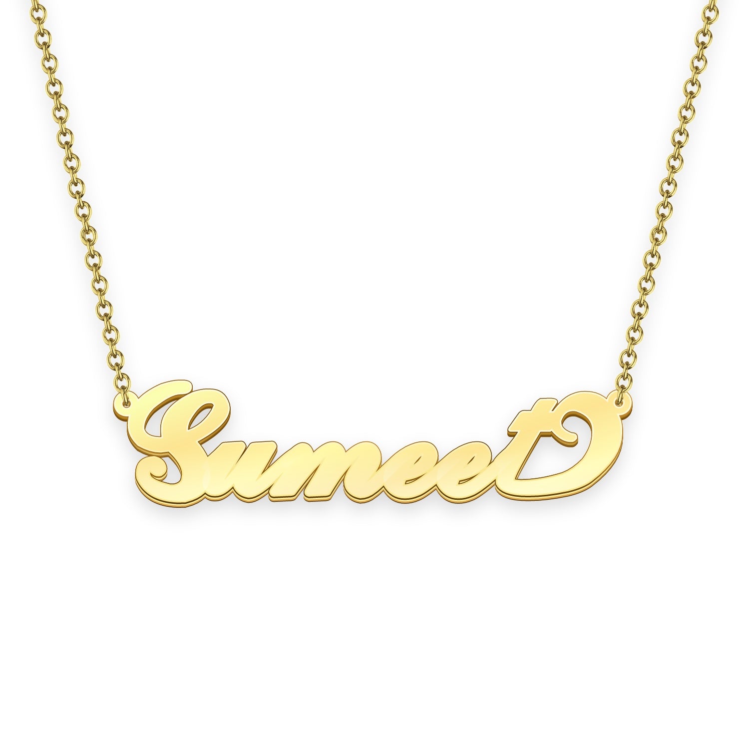 Sumeet Name Necklace Gold Custom Necklace Personalized Gifts for Her