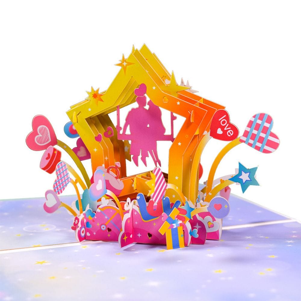 3D Creative Valentine's Day Pop Up Card Romantic Star Pop Up Greeting