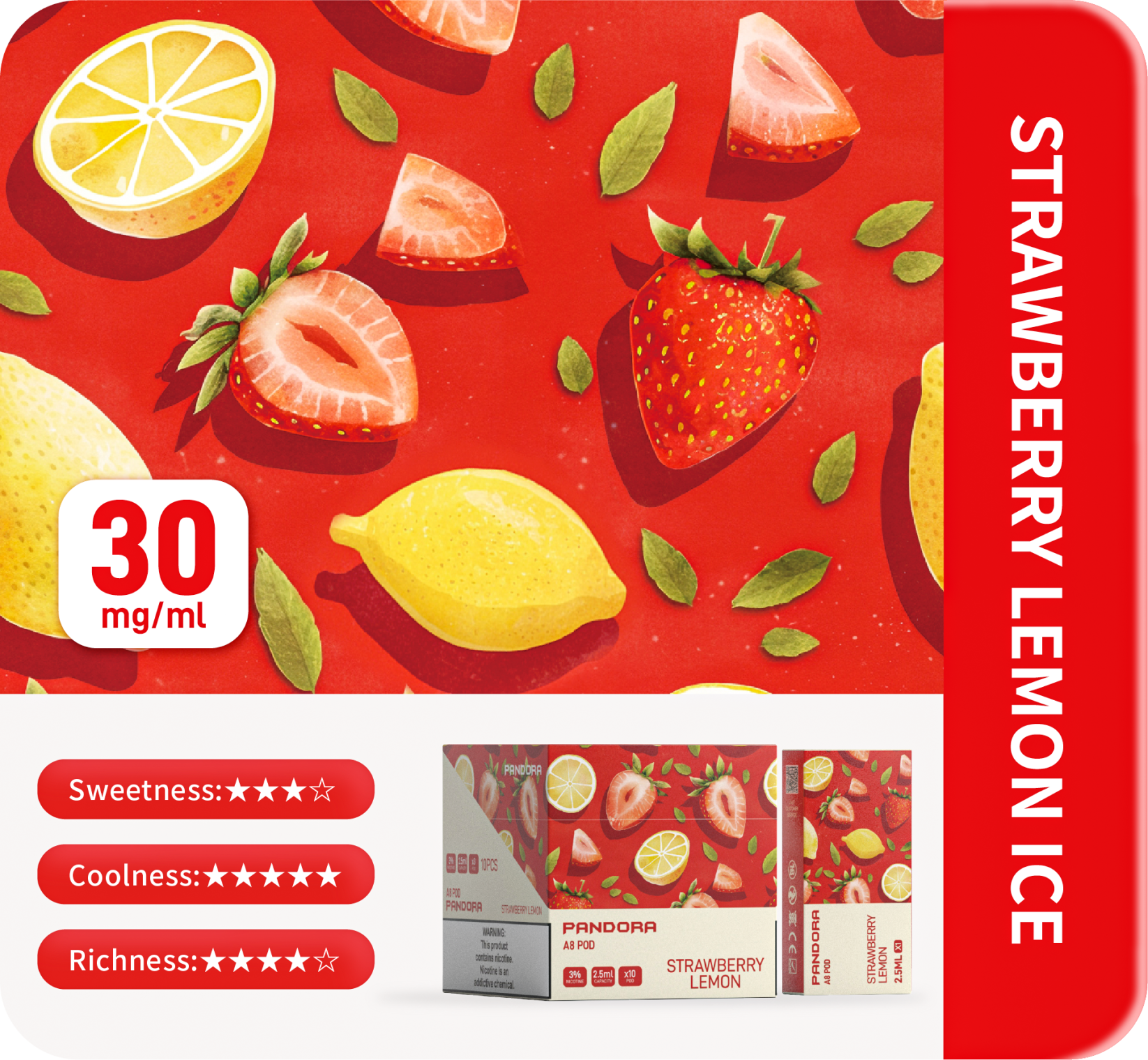 Strawberry Lemon Ice – Pandora vape