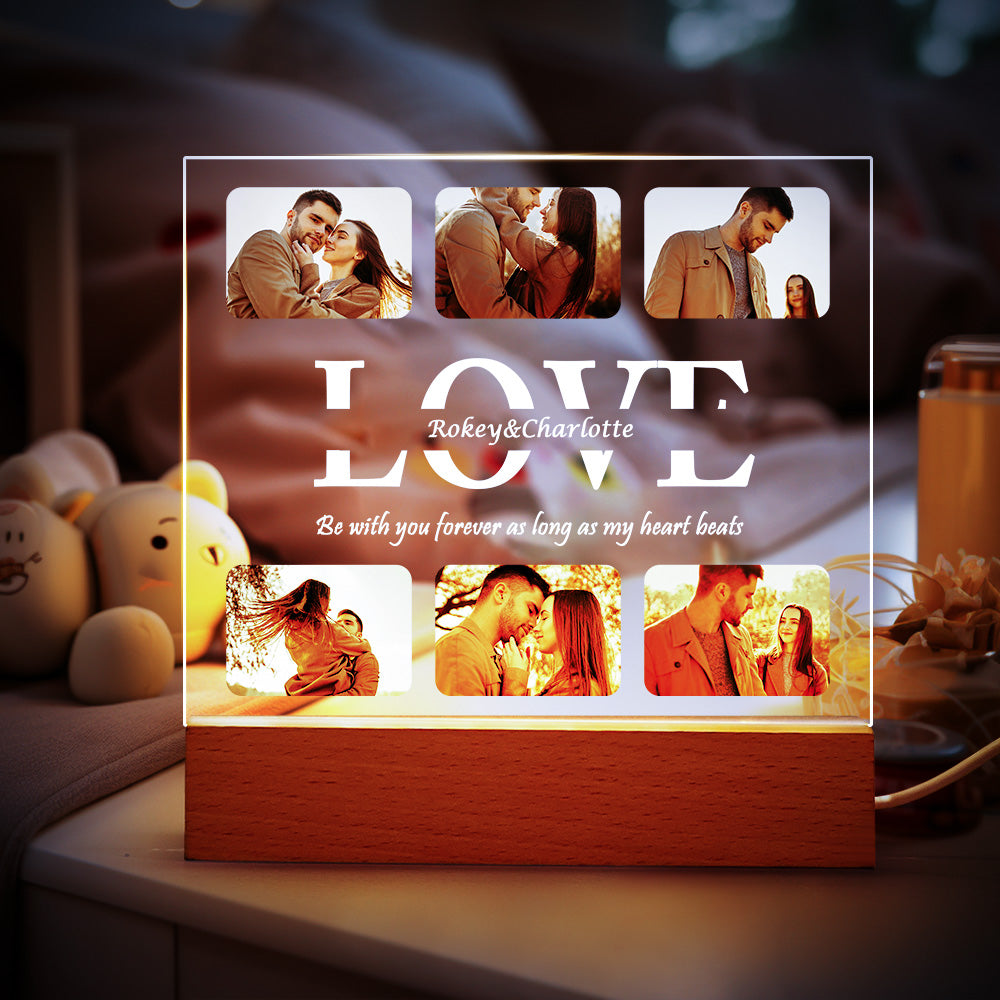 Custom Engraved Photo Night Light Love Night Light Gifts For Lovers ...