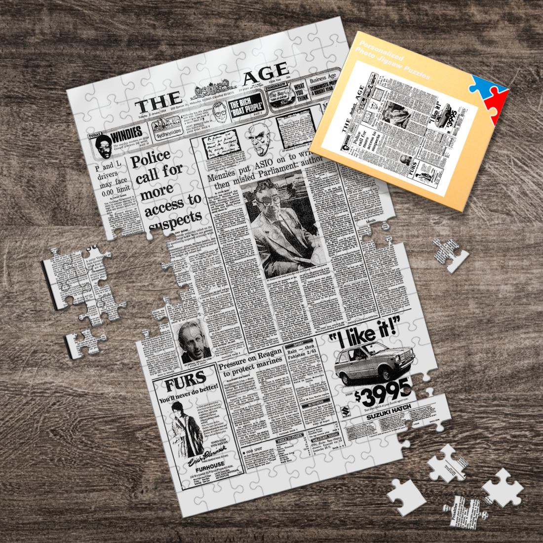 The Age Front Page Jigsaw Puzzle Newspaper Puzzle Personalised From A ...