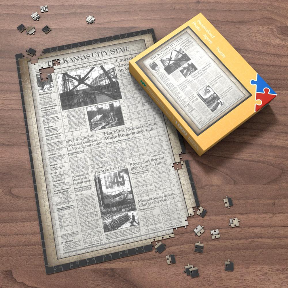 Birth Date Jigsaw Puzzle, Newspaper Puzzle, Personalized from a ...