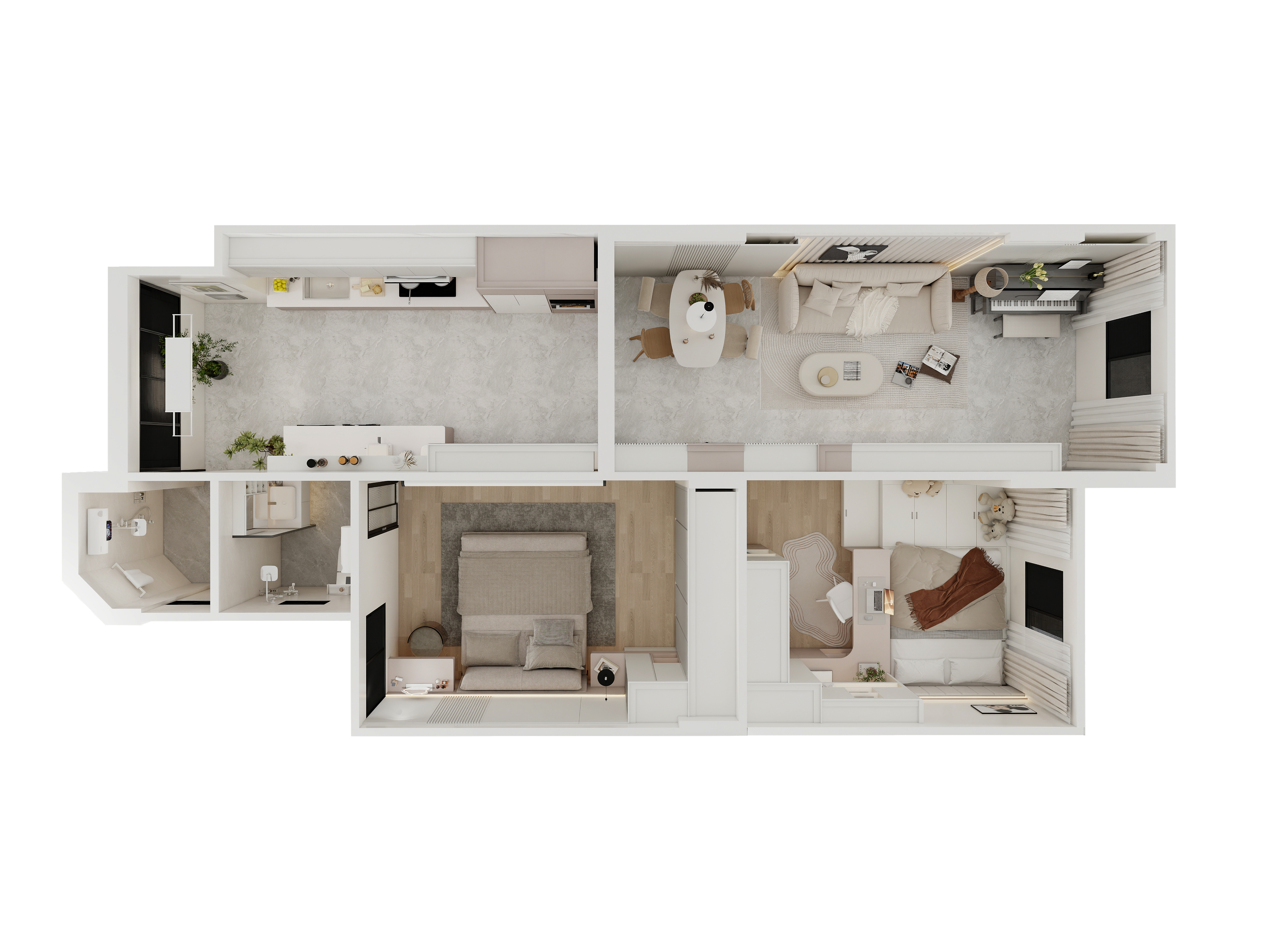 Singapore 3-Room New Flat Design Case-Extreme Space Furnishings ...