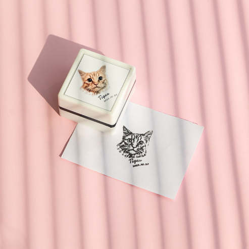Custom Pet Portrait Stamp - Personalized HD-Printing Cat & Dog Face ...