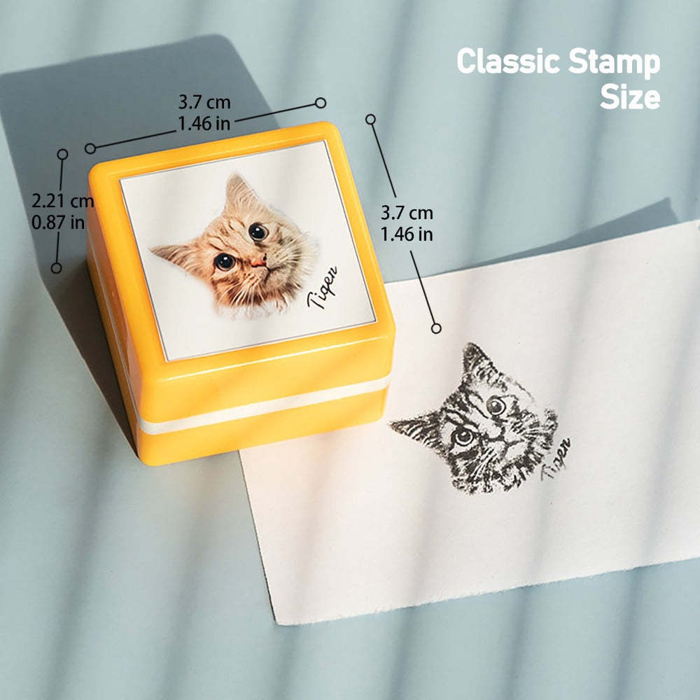 Custom Pet Portrait Stamp - Personalized HD-Printing Cat & Dog Face ...