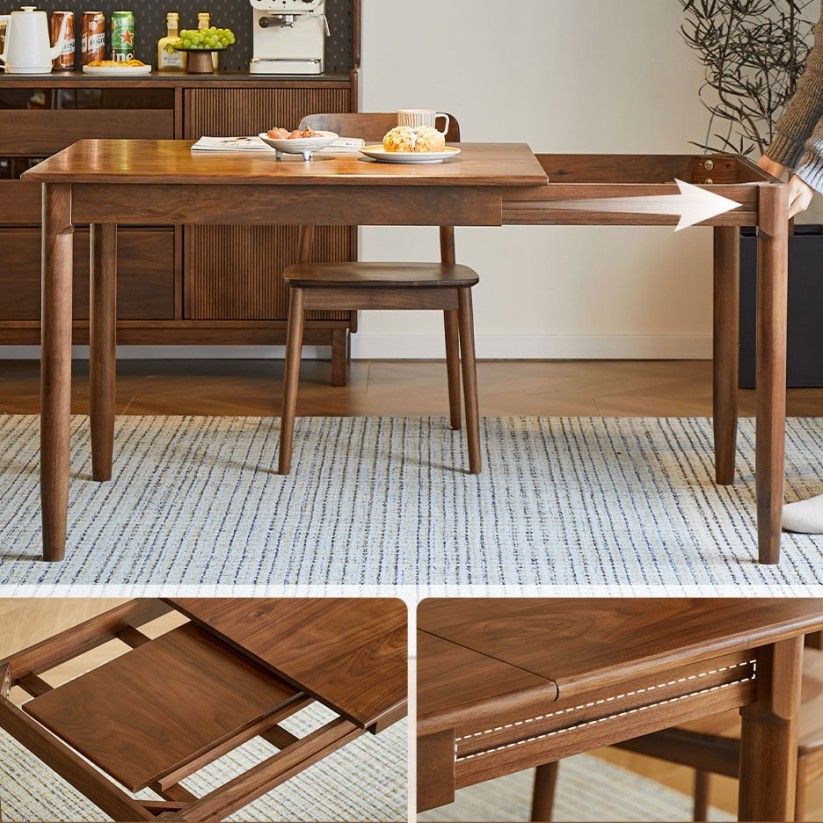 Nora Extendable Dining Table – Walnut with Hidden Extension | Lux Casa ...