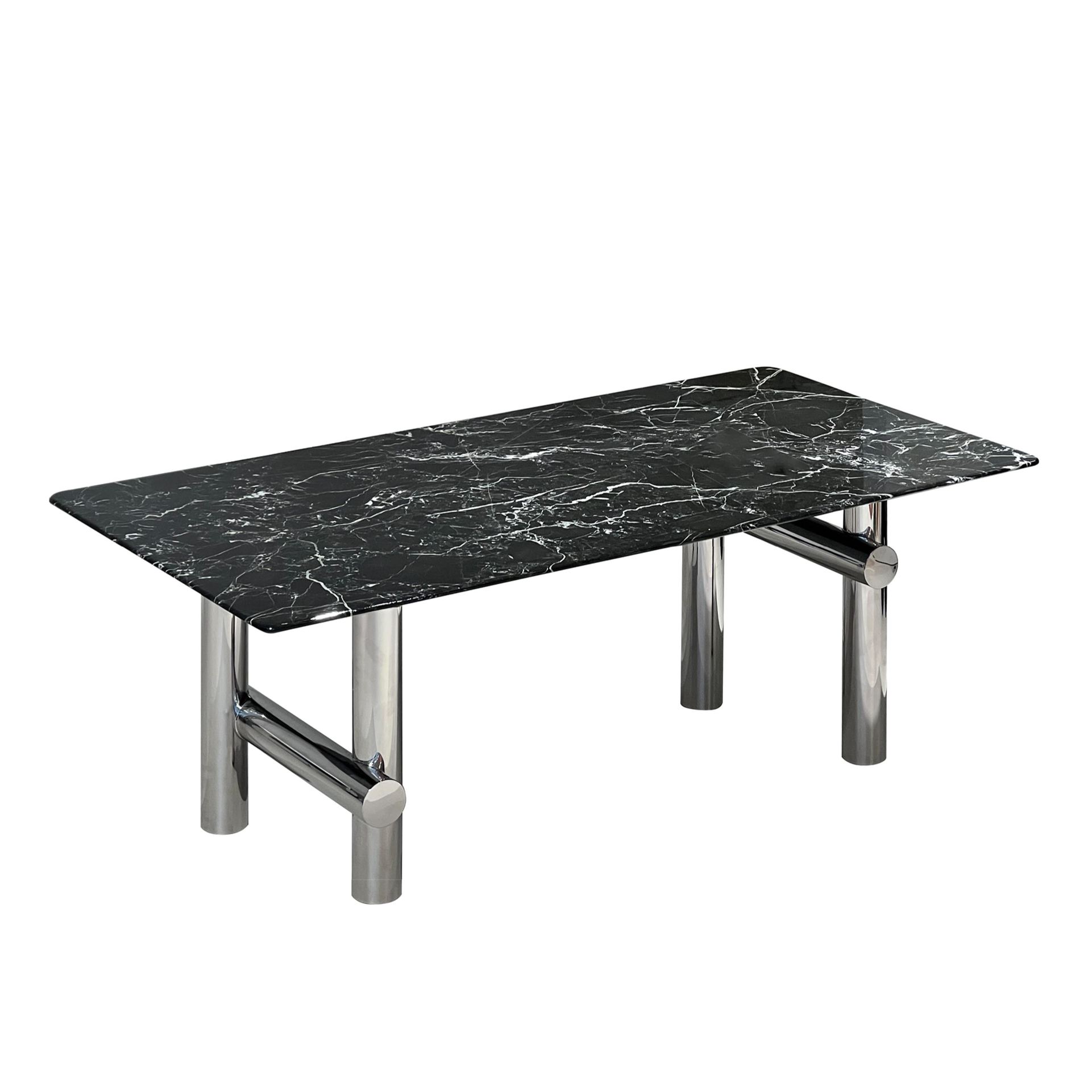 Stonehaven Natural Marble Dining Table-LUX CASA