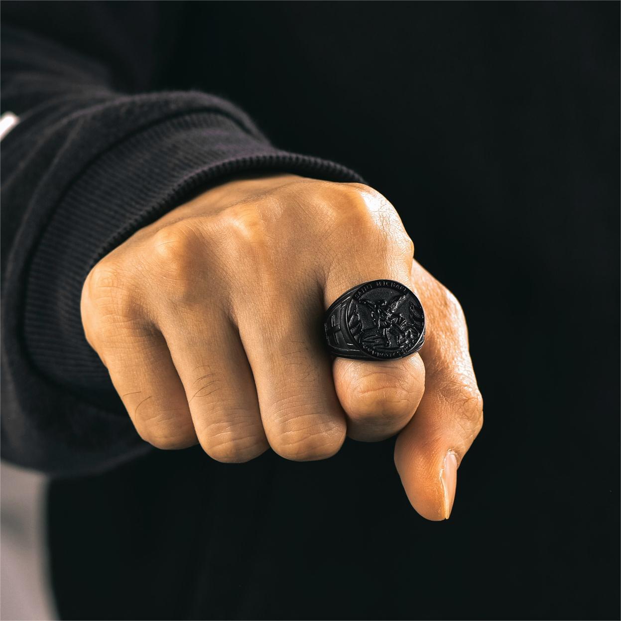 Christian St. Michael Ring the Archangel Michael Ring for Men - Faithheart
