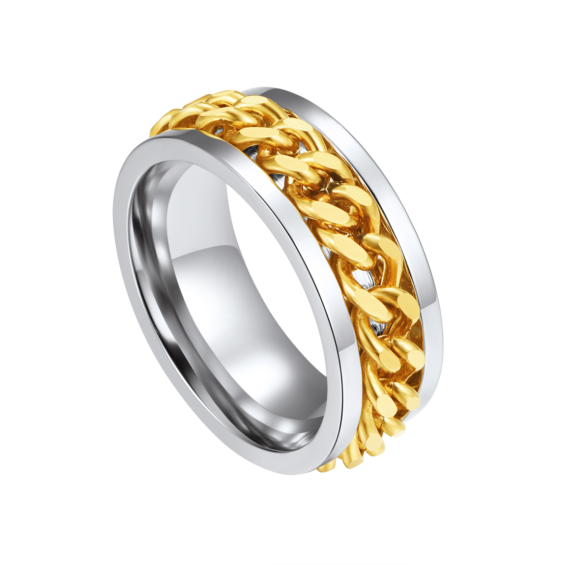 Stainless Steel Shunky Cuban Link Chain Ring for Me/Women, Size 7 to14 ...