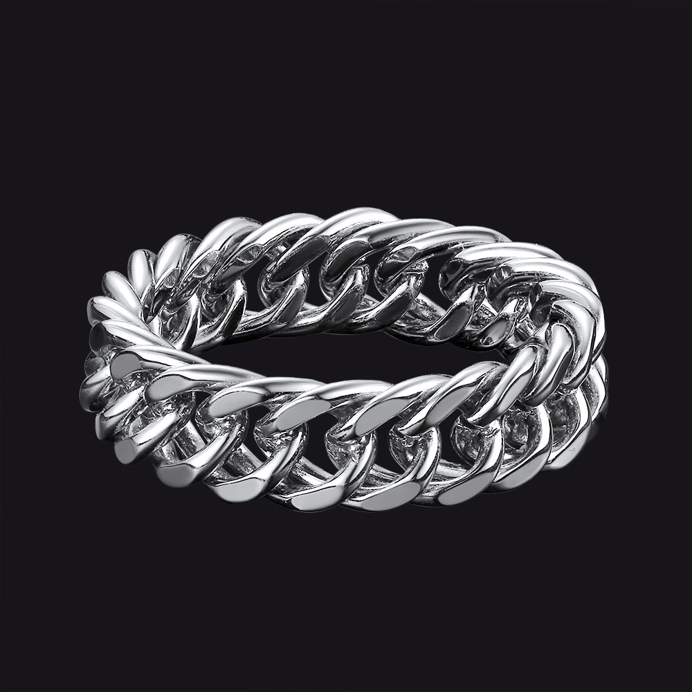 Fashion Chunky Cuban Chain Link Ring for Men/Women, Size 6 to 11 ...