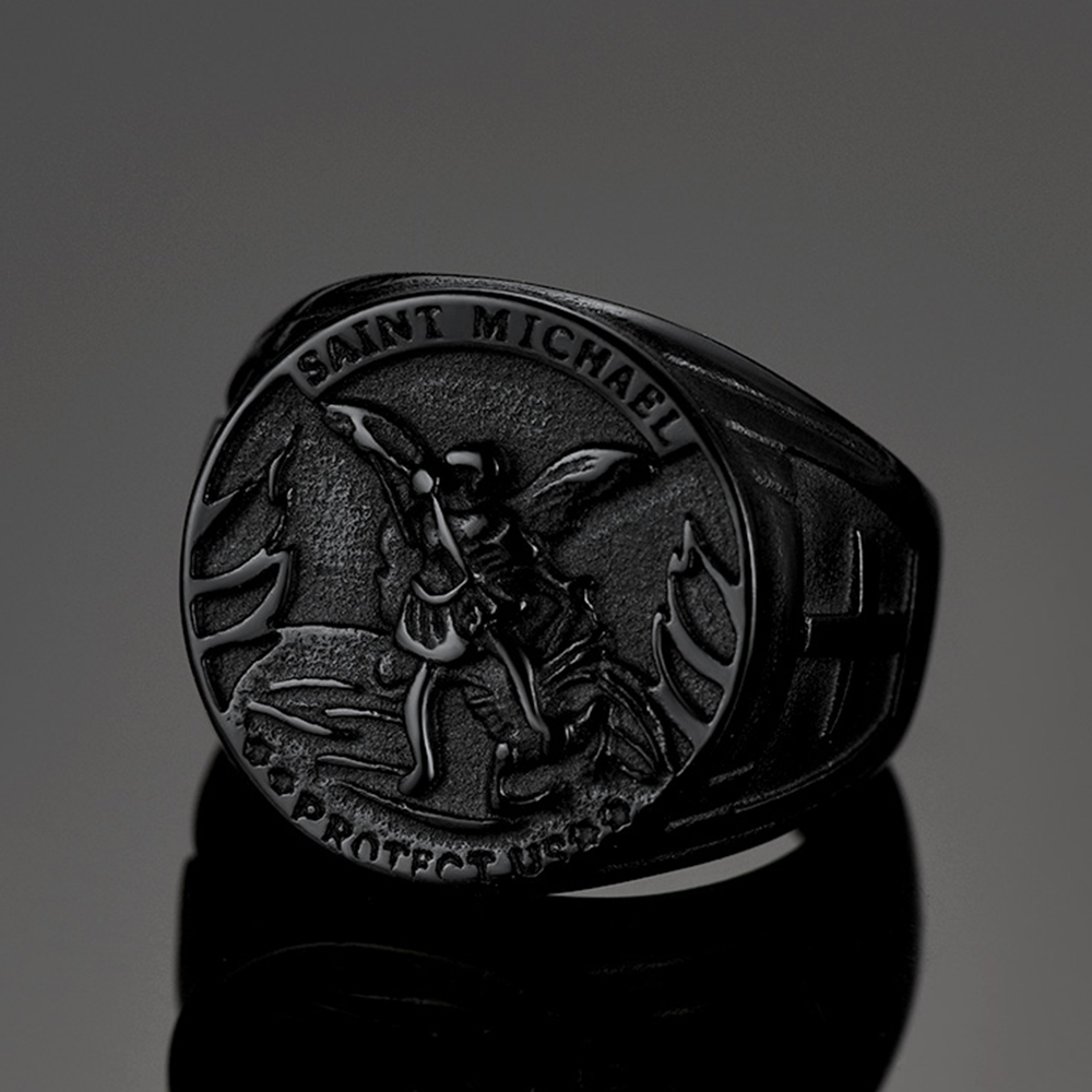 Christian St. Michael Ring the Archangel Michael Ring for Men - Faithheart