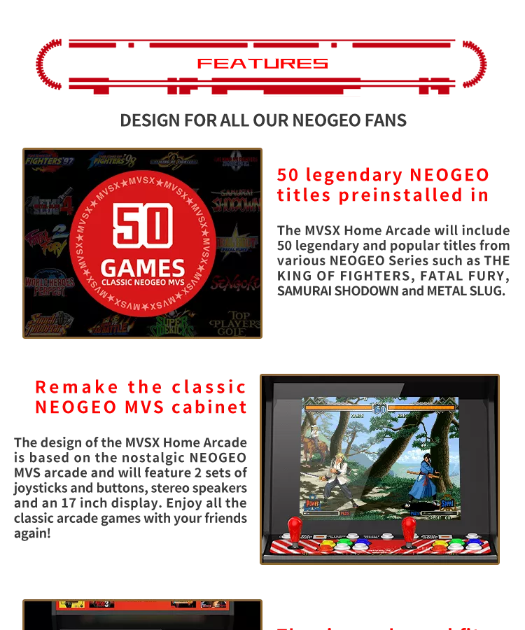 MVSX Home Arcade Combo, with MVSX Home Arcade Machine and MVSX Arcade