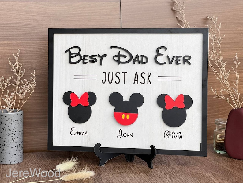 Mickey Mouse Dad Sign, Best Dad Ever Sign Mickey Mouse Dad Sign, Best Dad Ever Sign