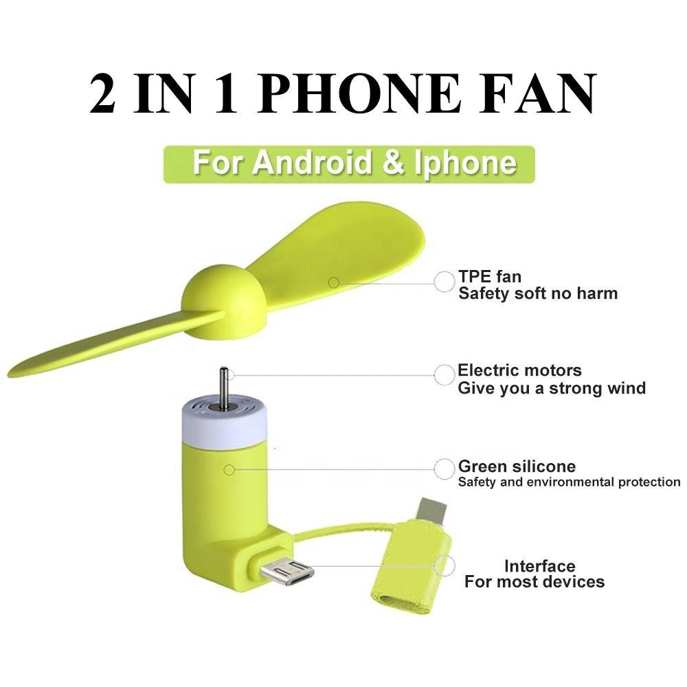 Custom 2 in 1 phone fan For Android and Iphone, Phone Cooling Fan Bulk ...