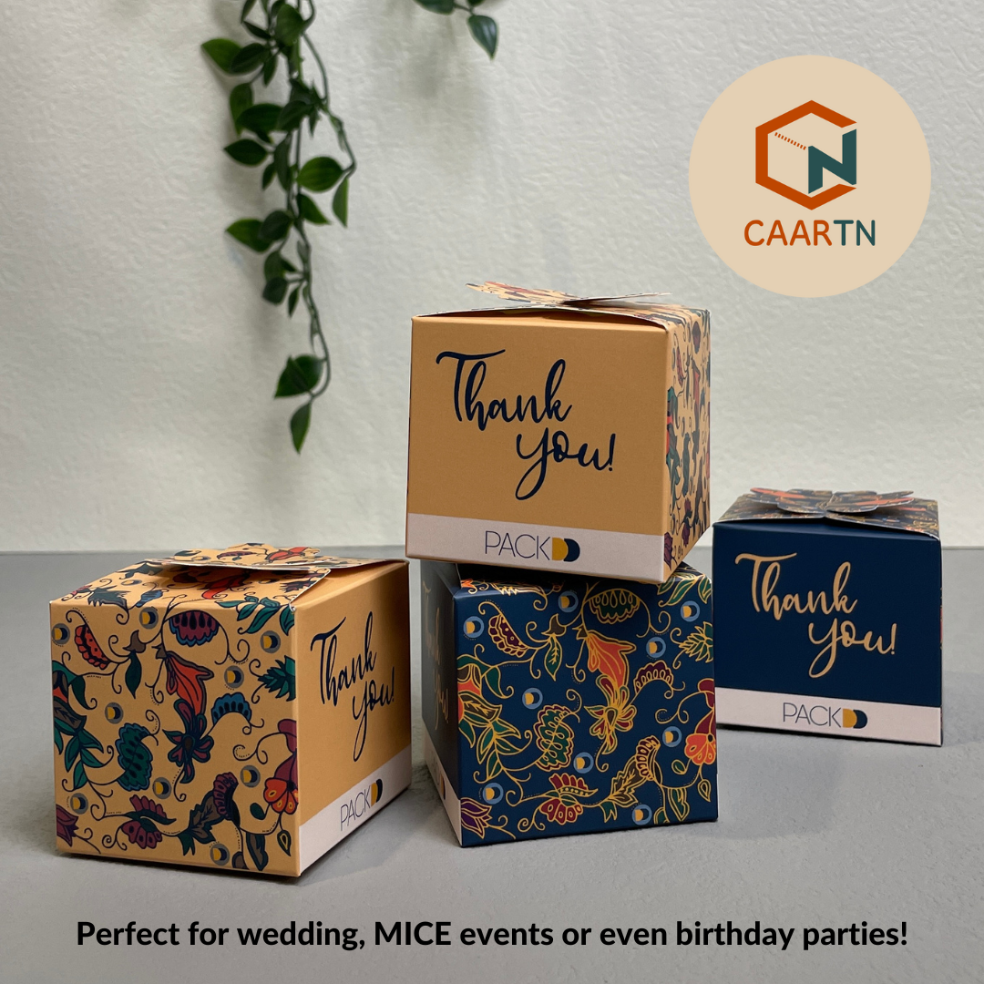 Dark Blue Batik Print Gift Box - 10pcs