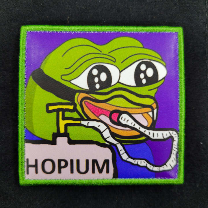 Meme Pepe Hopium Copium Velcro Morale Patch