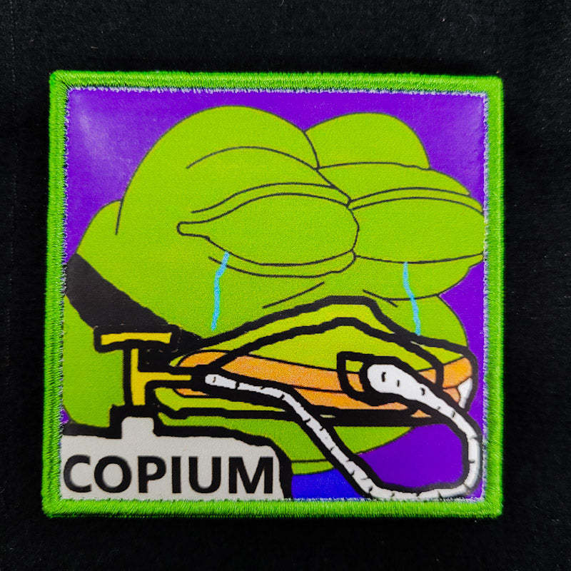 Meme Pepe Hopium Copium Velcro Morale Patch