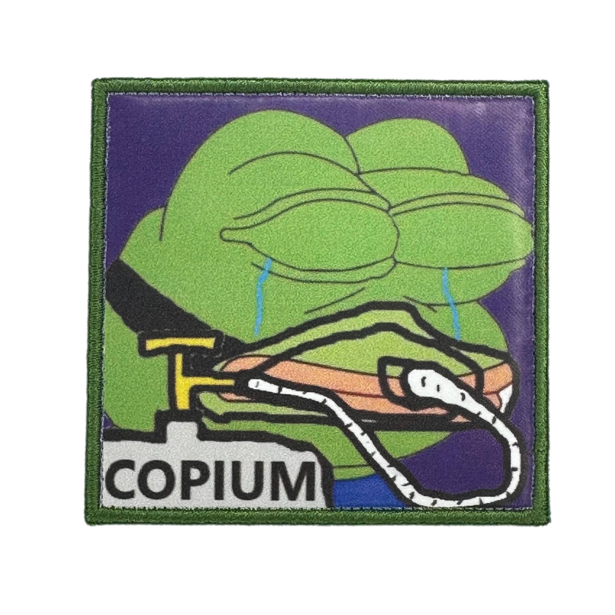 Meme Pepe Hopium Copium Velcro Morale Patch
