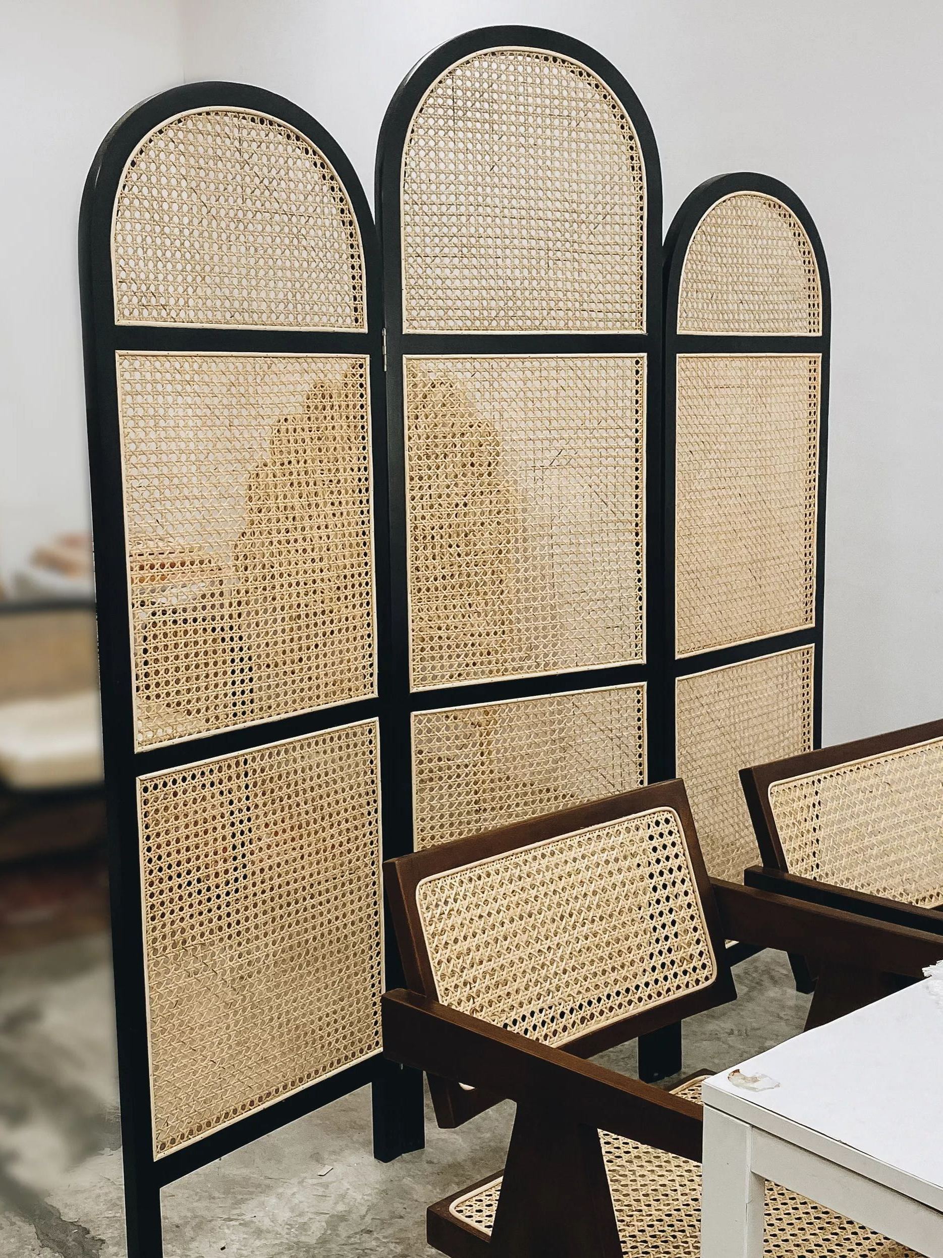 Anindya 3 Panel Rattan Partition / Screen Divider-Booming Plus