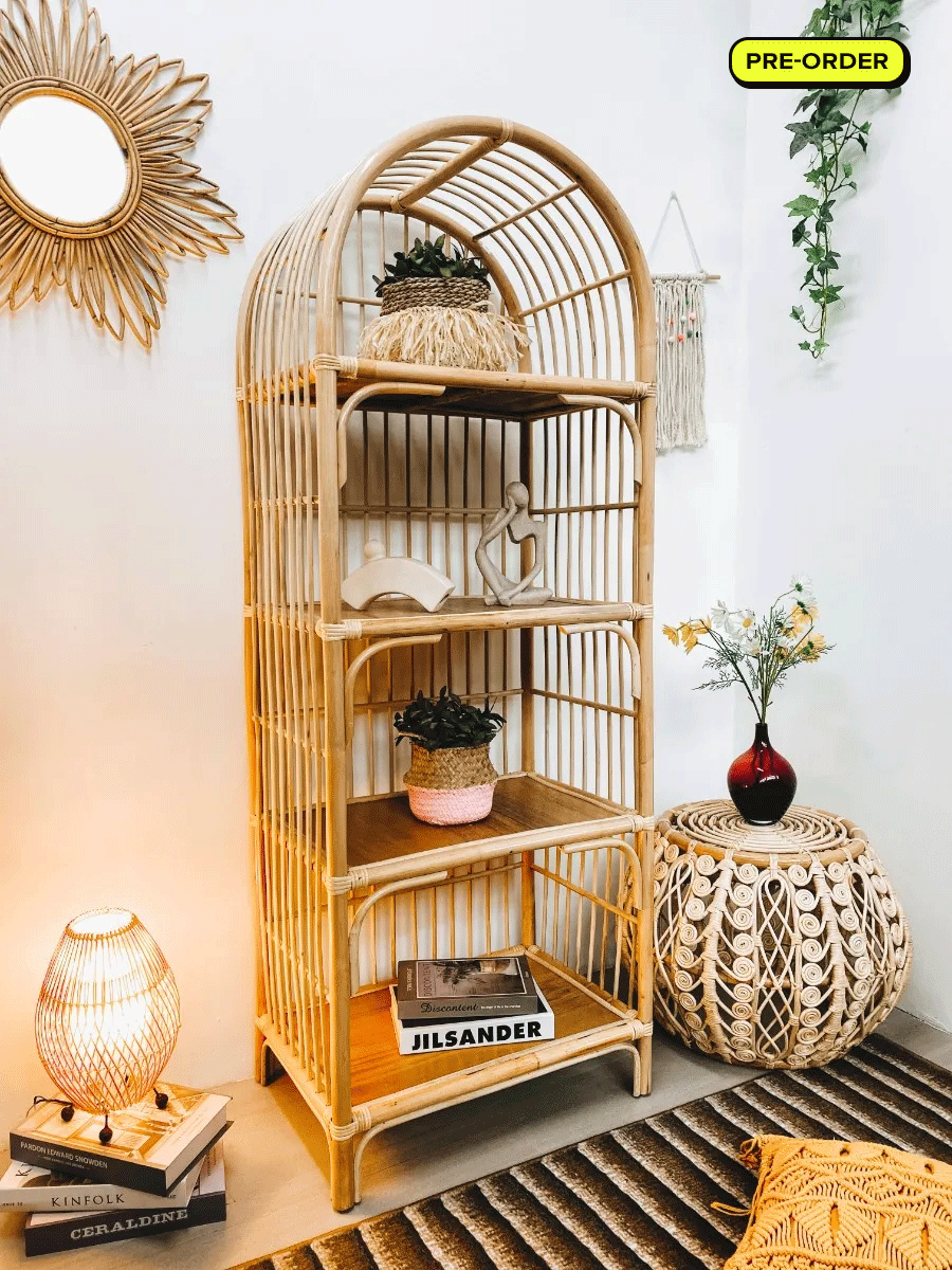 Curvy Rattan Rack / Shelf