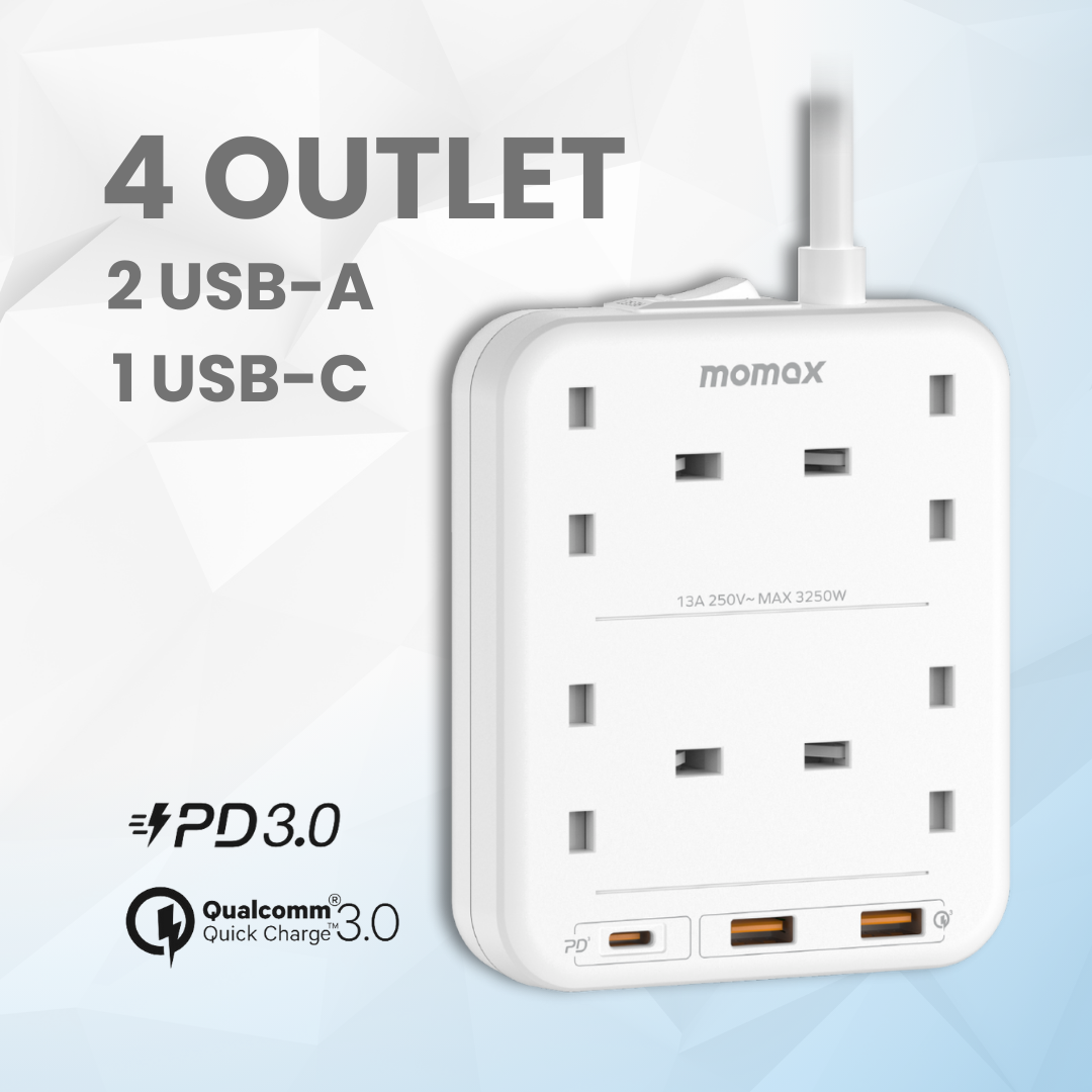 ONEPLUG 4-Outlet Power Strip - Momax