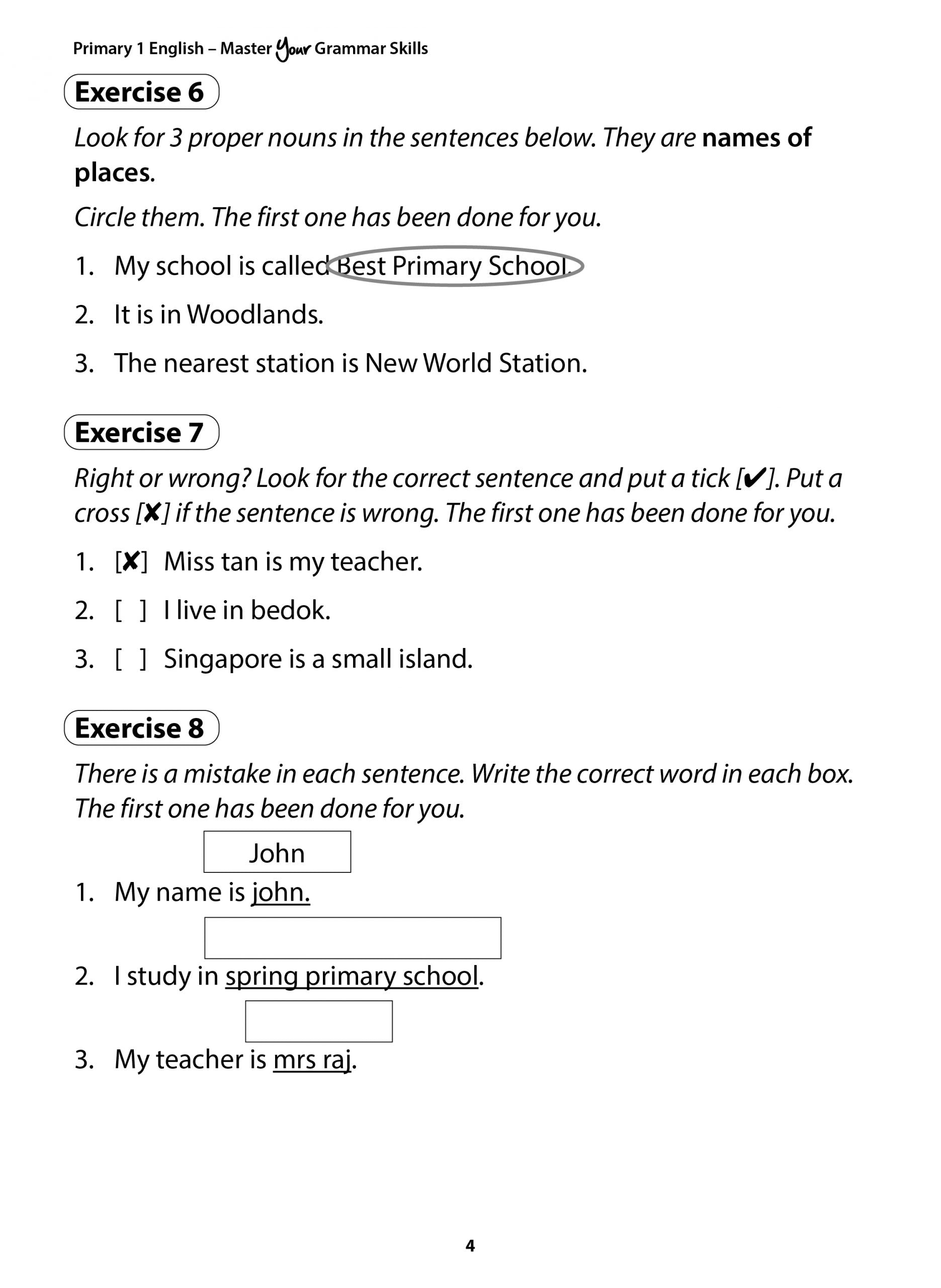 Primary 1 English Master Your Grammar Skills