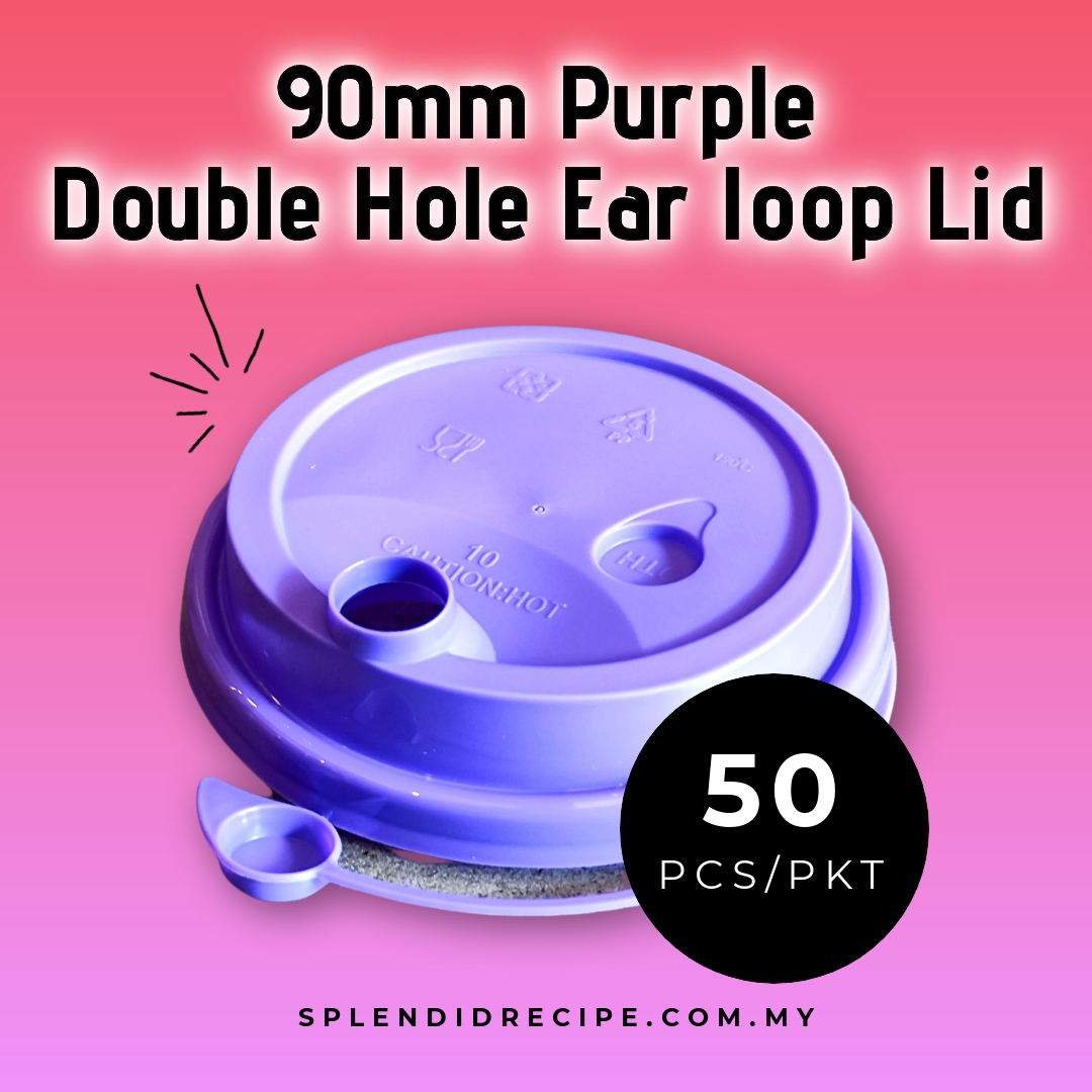 90mm Double Hole Ear Loop PET Lids (50 pcs)
