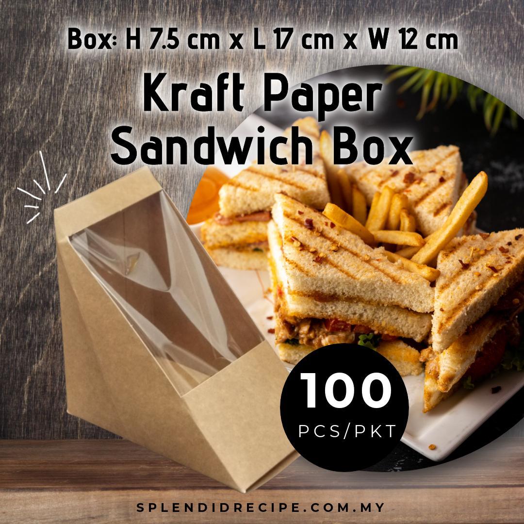 Kraft Paper Sandwich Box (100 pcs)