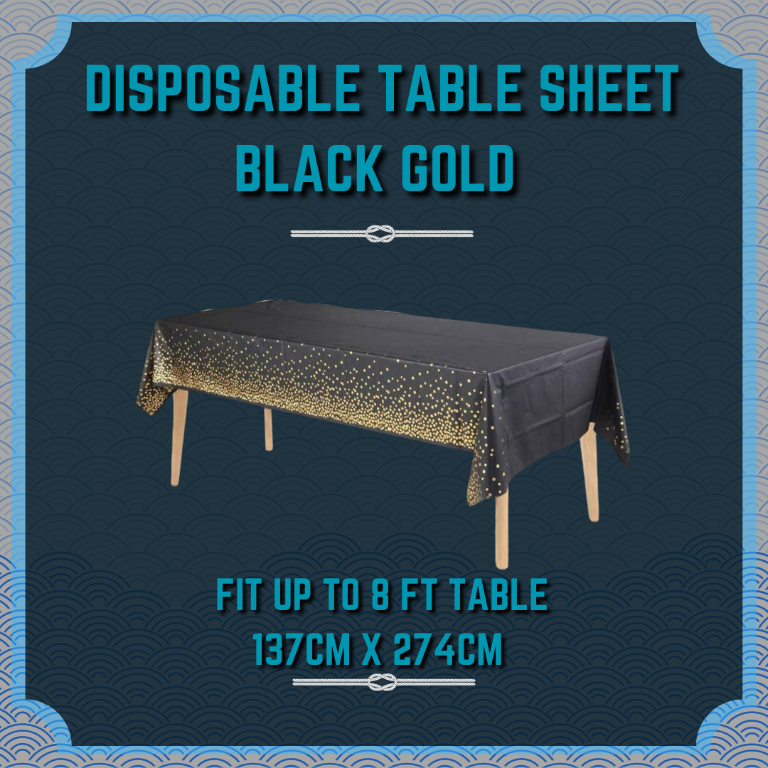 Disposable Table Sheet Black Gold