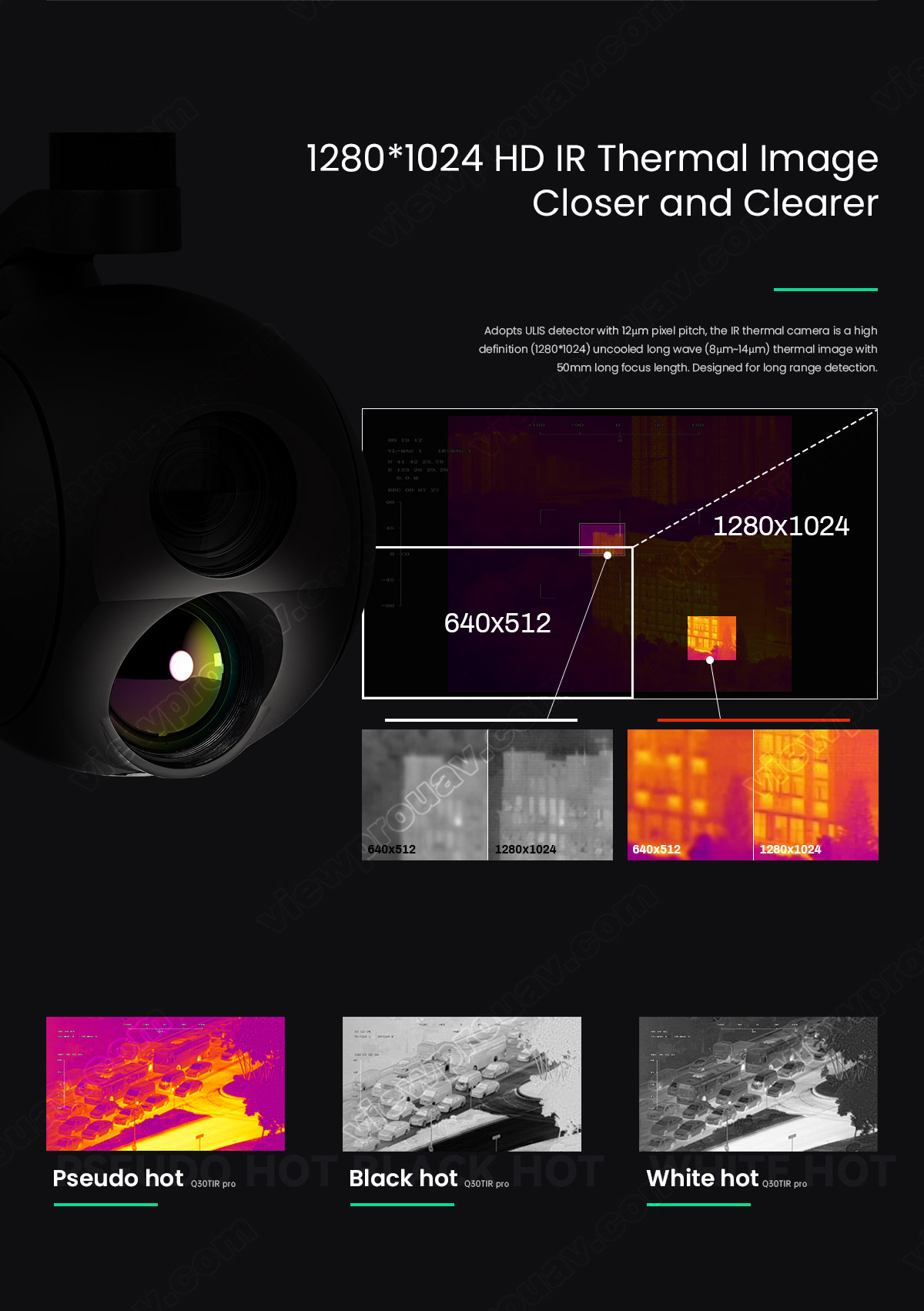 Q30TIR Pro 30x Starlight Night Vision 1280 IR thermal Camera High-leve ...