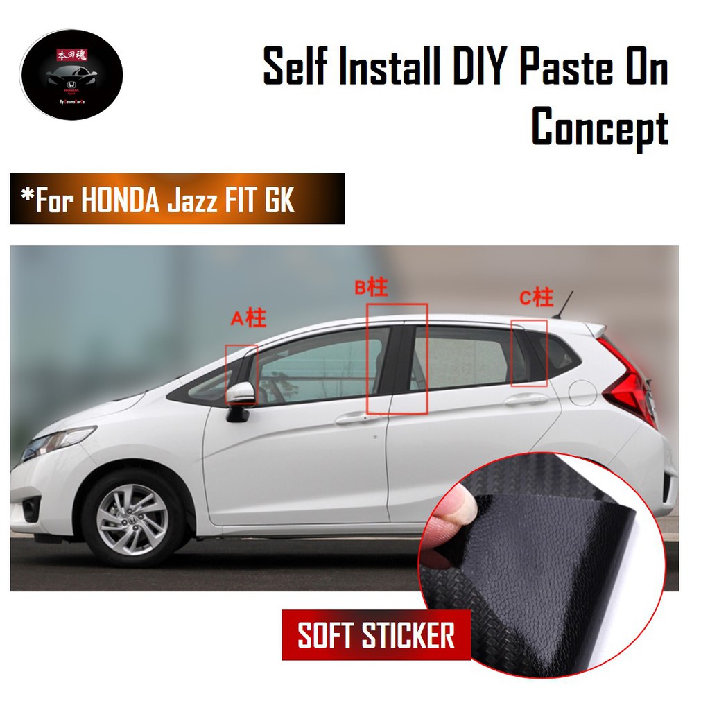 Style Your Honda Jazz Fit GK/GP With Window Pillar Sticker - Shop Now!