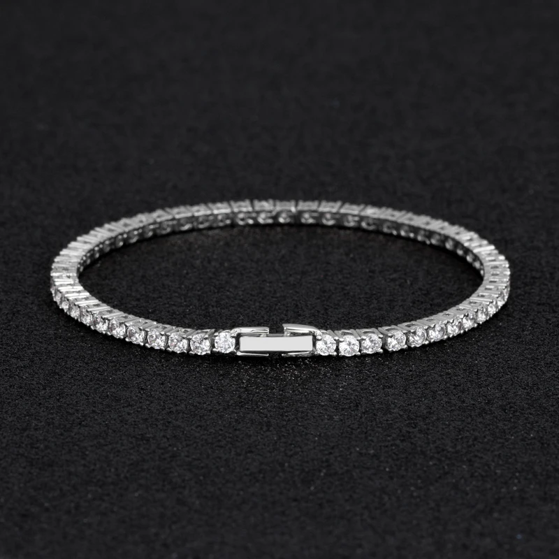 3mm CZダイヤ テニス ネックレス & ブレスレット セット 3mm CZダイヤ テニス ネックレス & ブレスレット セット
