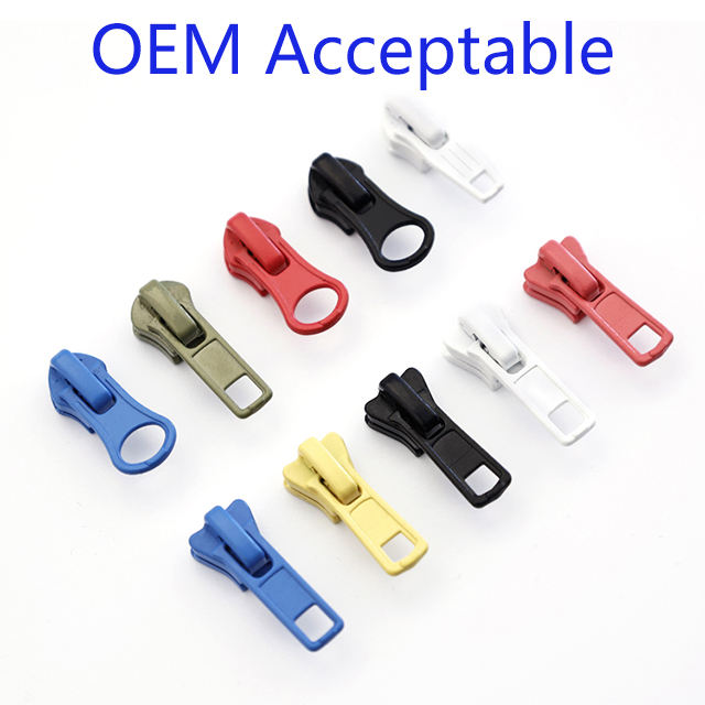 Auto-lock Zinc Slider with 5 Components Double Puller