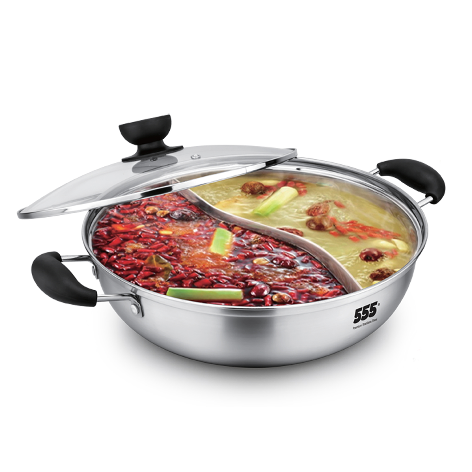 555 Stainless Steel Yuanyang 2-Sided Hot Pot - FAmark Stainless Steel
